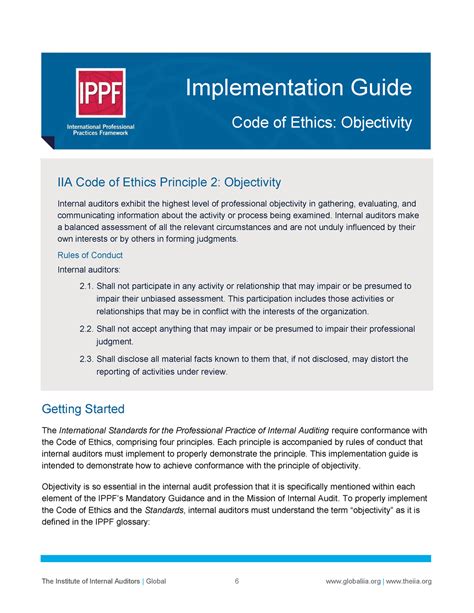 Code Of Ethics Principles Obecjtivity IIA Code Of Ethics Principle 2 Objectivity Internal
