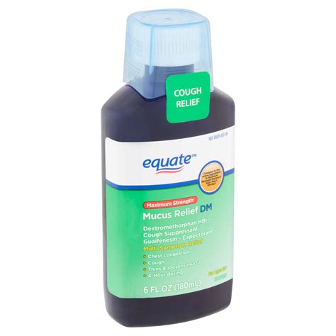 Equate Maximum Strength Mucus Relief Dm Cough Liquid For Ages 12 6 Fl Oz