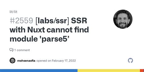 ssr with nuxt cannot find module parse5 · issue 2559 · lit lit · github