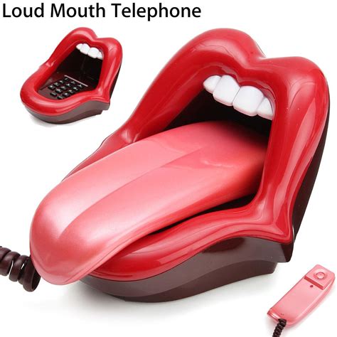 Lips Telephone Retro Style Novelty Corded Big Mouth Red Phone Novelty ...