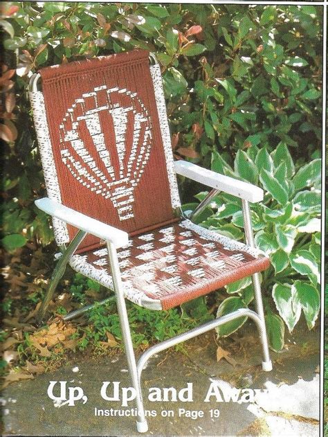 Hot Air Balloon Macrame Lawn Chair 1980s Macrame Patio Chairs Folding