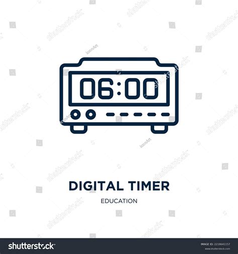 Digital Timer Icon Education Collection Thin Stock Vector Royalty Free 2218641157 Shutterstock