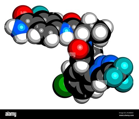 Asundexian Drug Molecule Inhibitor Of Factor Xia 3d Rendering Atoms