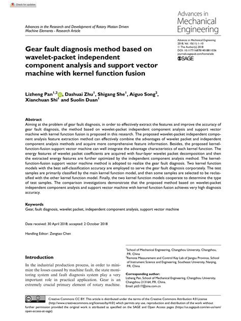 pdf gear fault diagnosis method based on wavelet packet independent