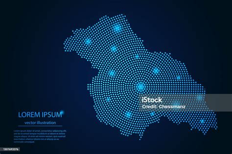 추상이미지 카슈미르는 어두운 배경의 점 파란색과 빛나는 별에서 매핑합니다 0명에 대한 스톡 벡터 아트 및 기타 이미지 0명 3차원 형태 기하 도형 Istock