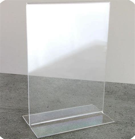 T Shaped Clear Plexiglass Poster Stand Acrylic Sign Holder For Retail