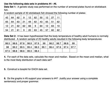 Solved Use The Following Data Sets In Problems 4 6 Data