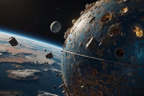 Space Debris Mitigation Premium Ai Generated Image
