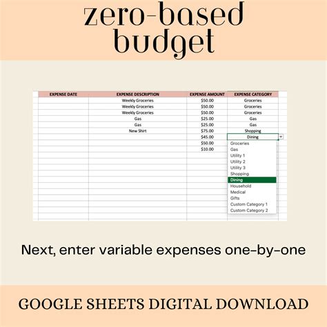 Zero Based Budget Spreadsheet Monthly Budget Planner Excel Zero Based Budget Template Etsy
