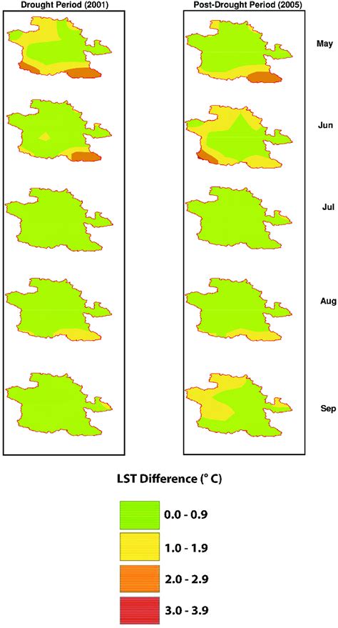 Color Spatial Land Surface Temperature Difference Between Vic Model