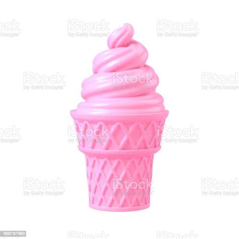 핑크 아이스크림의 단 맛을 표현 하입니다 핑크 바탕에 핑크 달콤한 디저트입니다 3d 렌더링 개념에 대한 스톡 사진 및 기타 이미지 Istock