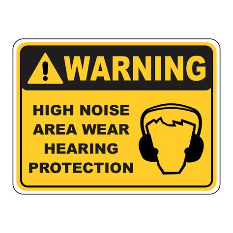 High Noise Area Wear Hearing Protection With Symbol Buy Now