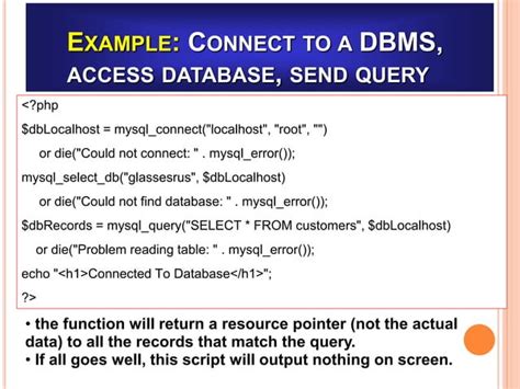 mysql php database connectivity ppt