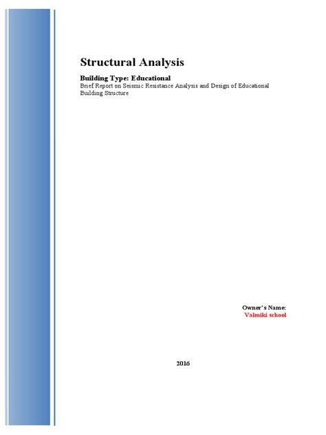 Structural Analysis Building Type Educational Pdf Earthquake Engineering Beam Structure