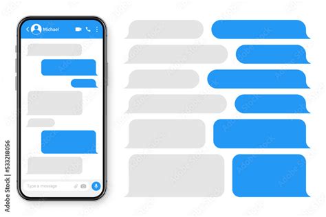 Realistic Smartphone With Messaging App Blank Sms Text Frame Conversation Chat Screen With Realistic Smartphone With Messaging App Blank Sms Text Frame Conversation Chat Screen With