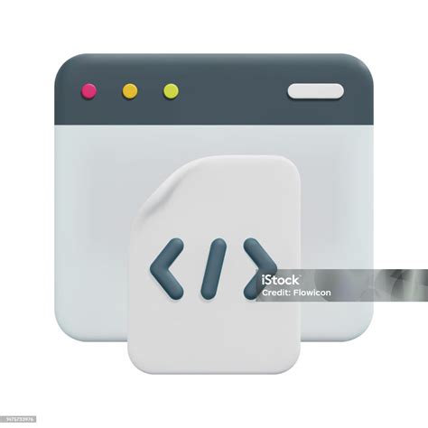 3d 웹 코딩 아이콘 벡터입니다 흰색 배경에 격리 3d 개발 및 소프트웨어 개념 만화 최소한의 스타일 3d 코딩 아이콘 벡터 렌더링 그림입니다 0명에 대한 스톡 벡터 아트