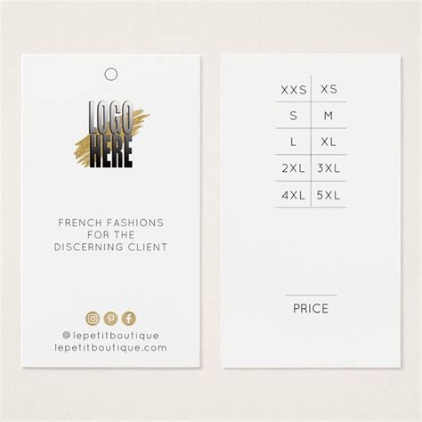 Modern Logo Clothing Size Chart Price Tag Zazzle Modern Logo