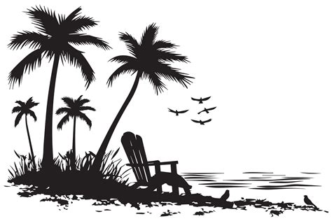 Beach Landscape Silhouette 44767622 Vector Art At Vecteezy