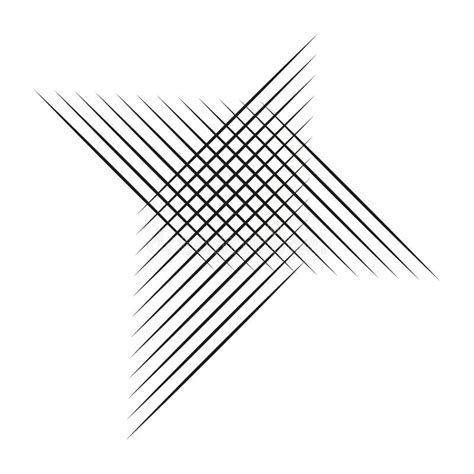 Abstract Star Shape Black Intersecting Lines Geometric Design White Background Stock Vector