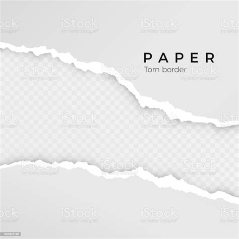 찢어진된 종이 시트 찢어진된 종이 가장자리 종이 텍스처 종이 줄무늬의 거친 깨진된 테두리입니다 투명 한 배경에서 분리 하는 벡터 일러스트 레이 션 찢겨진에 대한 스톡 벡터