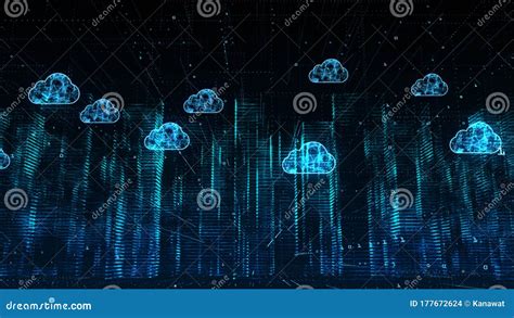 Digital City Digital Cyberspace Digital Data Network Cloud Computing Connections Concept Stock