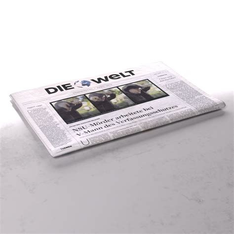 햄버거 Abendblatt 접힌 신문 3d 모델 15 Max Fbx Obj Free3d