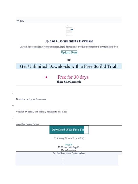 Get Unlimited Downloads With A Free Scribd Trial Pdf