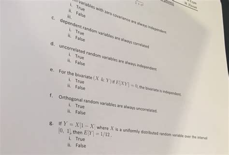 Solved Variables With Zero Covariance Are Always