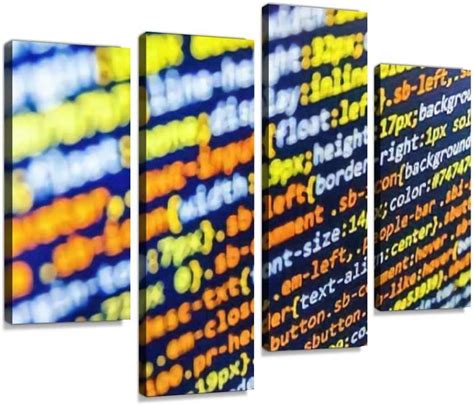 Programmer Occupation Programming Code Abstract Screen Of Software Canvas Wall Art Hanging