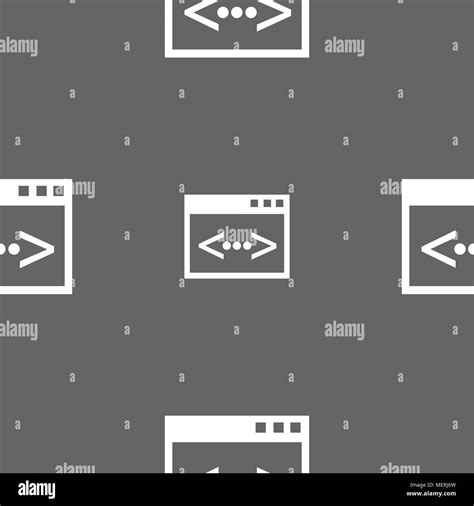 Code Sign Icon Programmer Symbol Seamless Pattern On A Gray