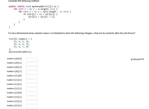 Solved Consider The Following Method Public Static Void