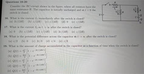 Solved Questions Consider The RC Circuit Shown In The Chegg