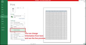 Set Up Landscape Or Portrait Print Page In Excel Excel Help