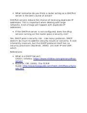 DHCPv And FHRP Docx What Scenarios Do You Think A Router Acting As A DHCPv Server Is The