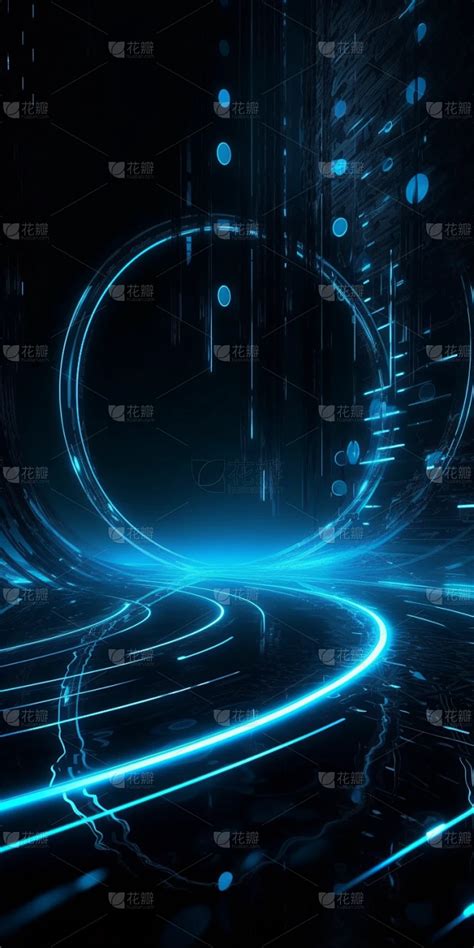 波浪线条曲线科技感背景素材 花瓣网