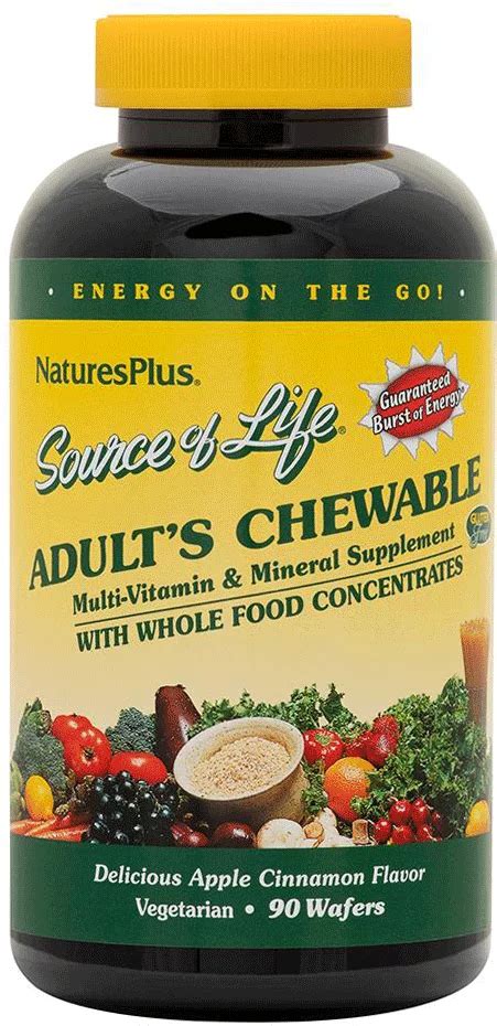 Natures Plus Source Of Life Adults Chewable Multivitamin And Mineral Wafers Shop Multivitamins