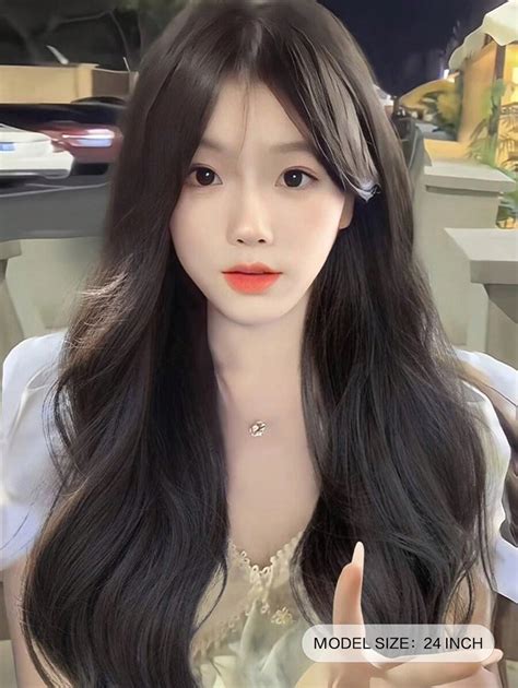 24 Inch Wig Womens New Part Eight Figure Bangs Big Wavy Hair Wig Set