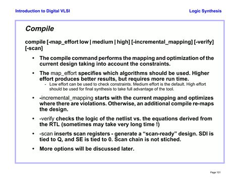 Basic Synthesis Flow And Commands In Digital Vlsi Ppt