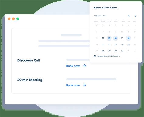 Embedded Scheduling Page Calendly