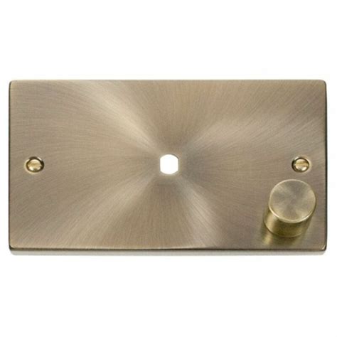 Click VPAB185 MiniGrid Antique Brass 1 Gang 1000W 1 Aperture Deco Unfurnished Dimmer Plate And Knob