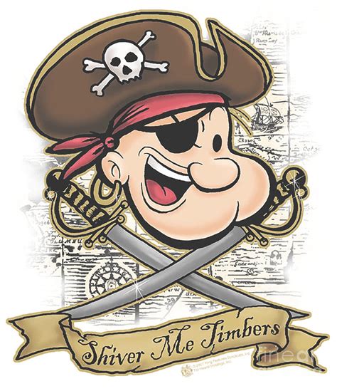 Popeye Sailor Man Shiver Me Timbers Pirates Digital Art By Delores