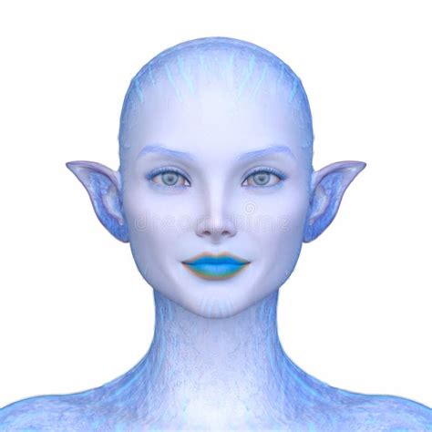 3d Rendering Of A Female Alien Face Stock Illustration Illustration