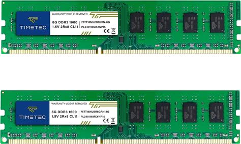Timetec 16gb Kit 2x8gb Ddr3 1600mhz Ddr3 1600 Pc3 12800 Pc3 12800u Non Ecc Unbuffered 1 5v