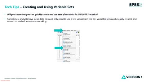 Spss Statistics Creating And Using Variable Sets In Ibm Spss Statistics Pptx