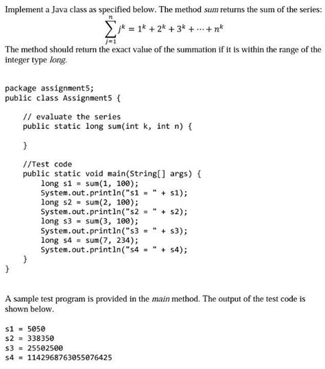 Solved Implement A Java Class As Specified Below The Method