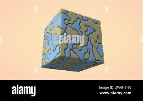 3d Loop Animation Of A Cube Consisting Of Two Parts Of Different Colors