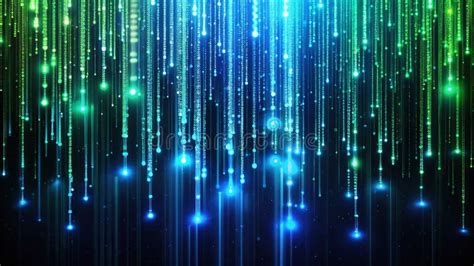 Futuristic Glowing Binary Code Stream Abstract Data Flow Visualization