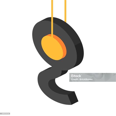 인쇄 및 디자인을위한 등각 투영 스타일의 흰색 배경에 컬러 크레인 후크 벡터 일러스트레이션 3차원 형태에 대한 스톡 벡터 아트 및 기타 이미지 Istock