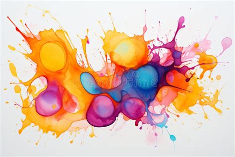 Colorful Abstract Watercolor Splash Painting Stock Illustration
