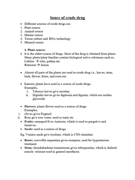 Souce Of Crude Drug Pdf Molecular Cloning Dna